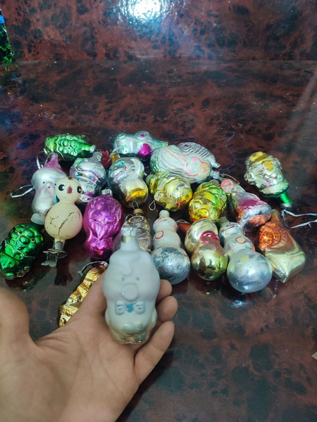 Елочные игрушки ссср. Стеклянные игрушки .
