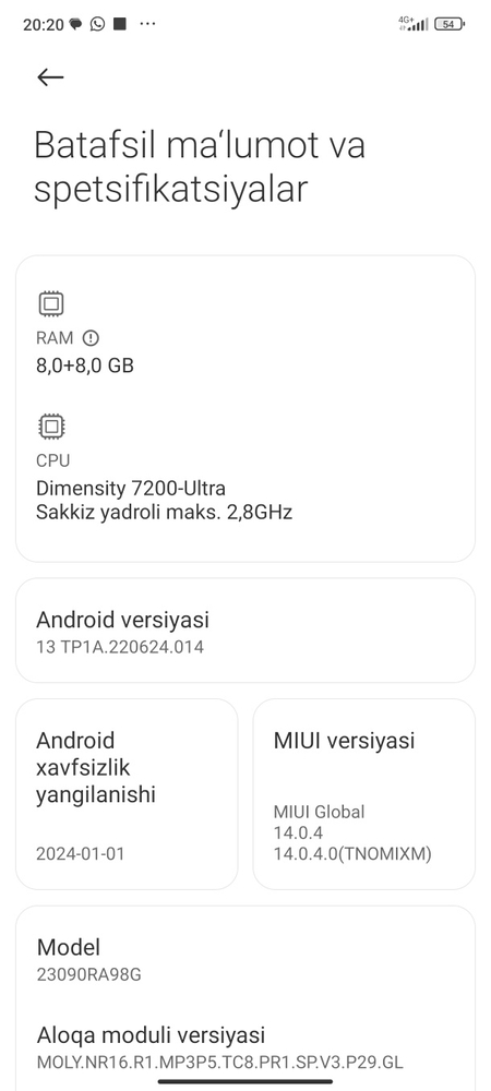 Xiaomi note 13pro+5g 1oy kafolati bilan