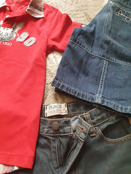3 Джинсы, 2 шорты, майка, жилетка на мальчика 7- 8 лет. Цена за все!