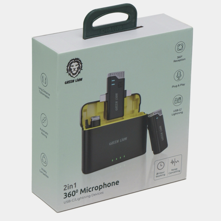 Петличный микрофон Green Lion 2 IN 1 360 Microphone USB-C Lightning