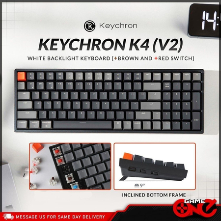 RU/ENG Keychron K4 V2 Беспроводная Механическая Клавиатура