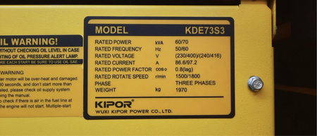 Generator Kipor 56kw