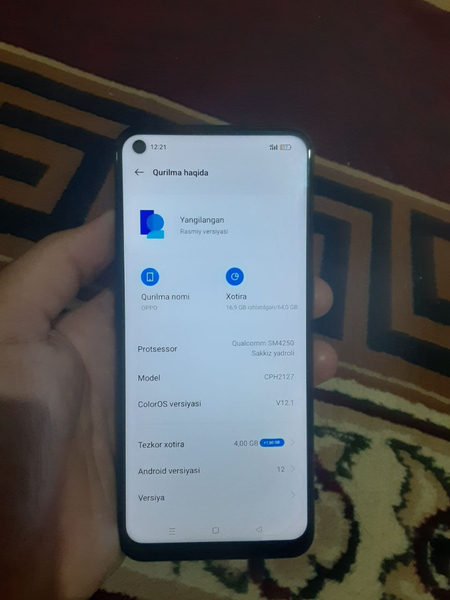 Oppo A 54 emika bumaga