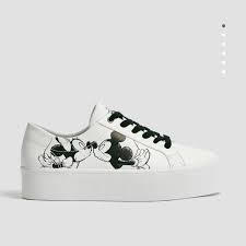 Кроссовки Pull&bear с принтами Mickey&Minnie mouse