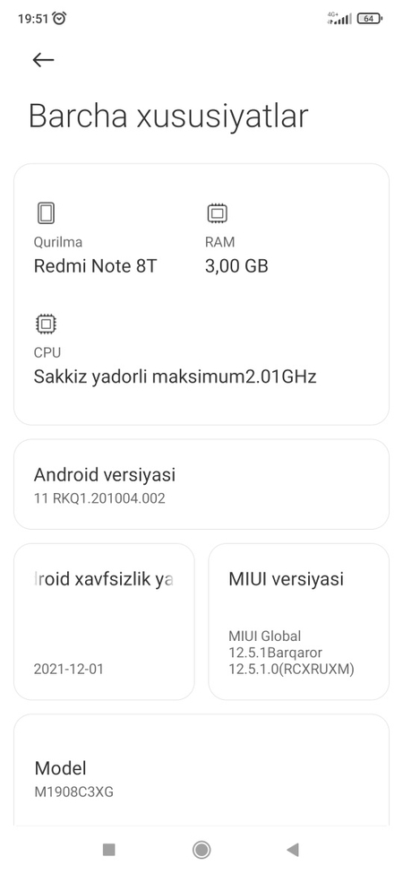 Redmi not 8 Teli