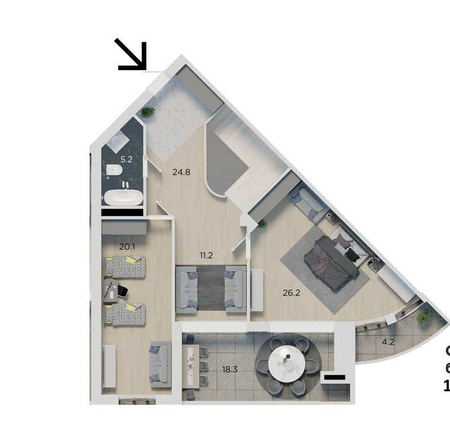 Продается  3-комн кв в ЖК TIARA ор INHA ,It-Park,БИЙ, БузБазар