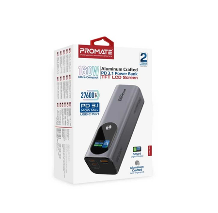 Повер банк 160 Ватт 27600 mAh, Power bank Promate 160 w 27600