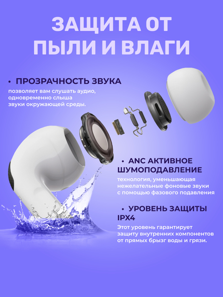 Наушники bluetooth беспроводные с сенсорным дисплеем android/IOS