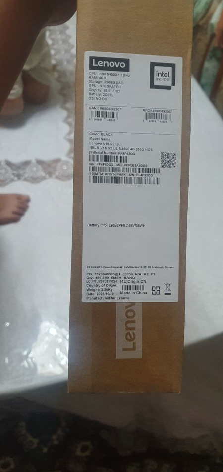 Lenovo noutbuk sotiladi hali ochilmagan yangi
