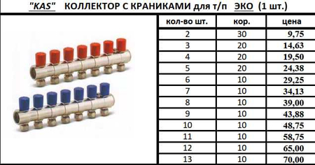 КОЛЛЕКТОР с краниками (KAS)