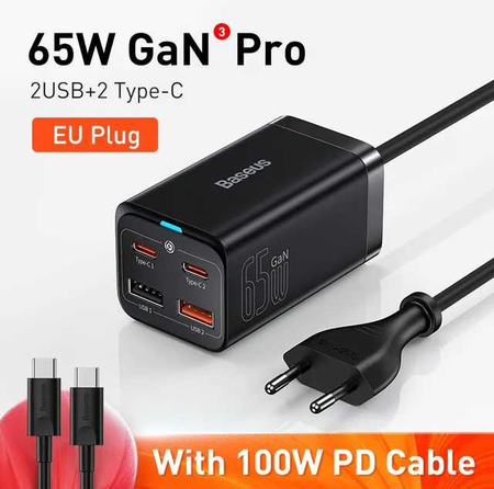Новое зарядное устройство Baseus 65W gan3 Pro 4 в 1 с кабелем 100W