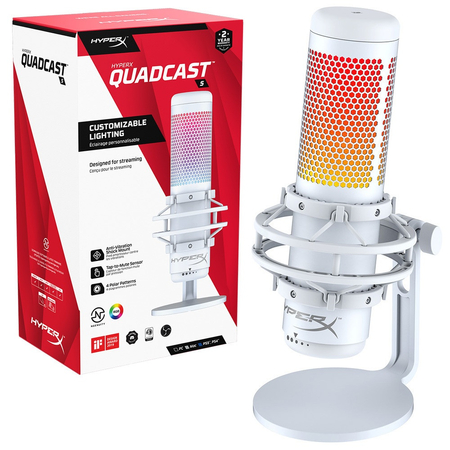 СКИДКА! Hyperx Quadcast S RGB White Микрофон (4 режима)