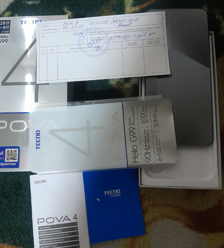 Tecno pova 4 karobka dakumet.