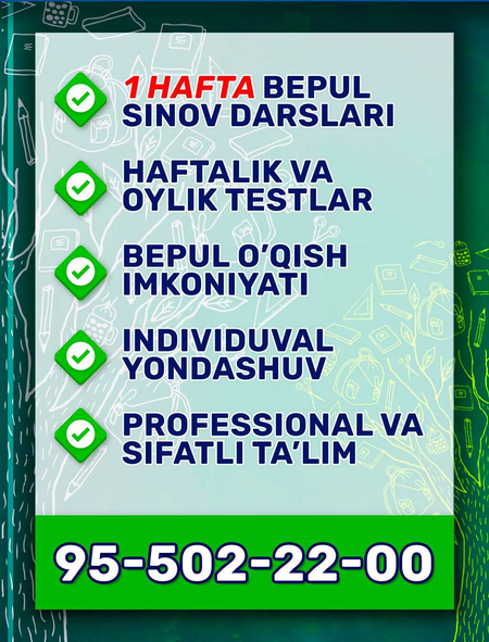 Matematika - Prezident/ixtisoslashtirilgan maktablarga tayyorlaymiz