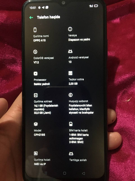 Oppo A 15 32 gb.
