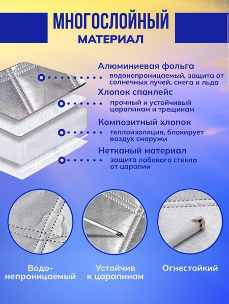 Автомобильный солнцезащитный чехол на любовое стекло