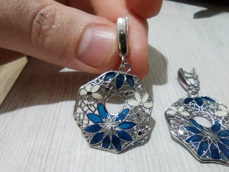 Сережки серебро 925