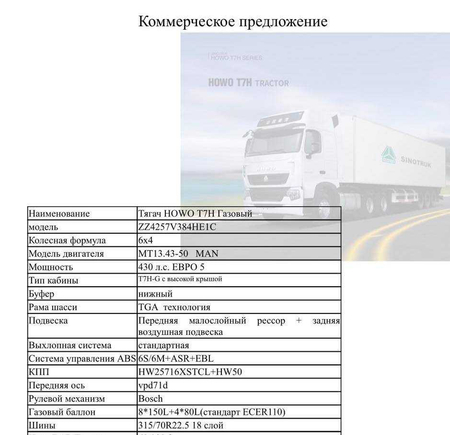 Новый модель HOWO T7