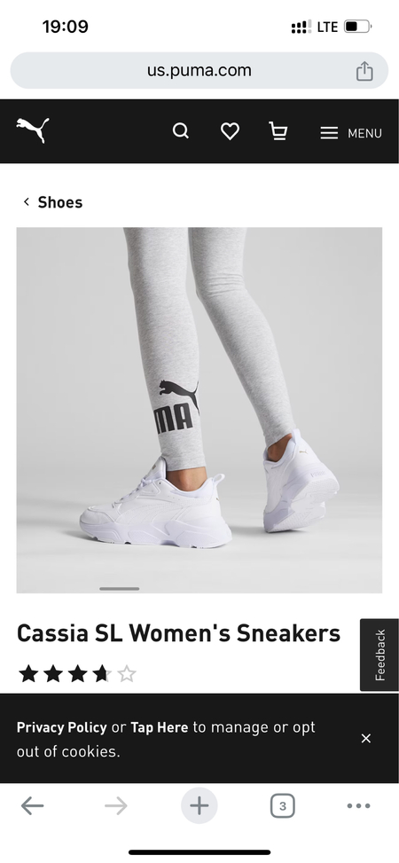 Белые кроссовки Puma