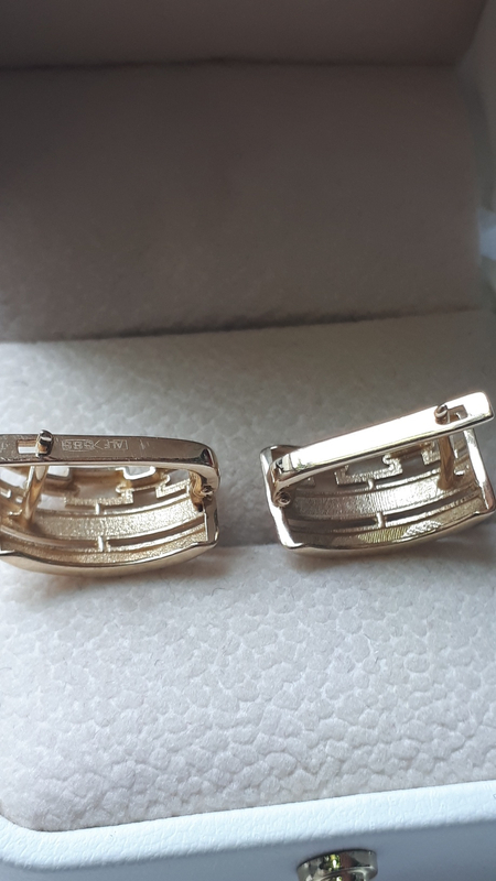 Золотой серьги, желтой, 3.59-грам, 585-п.