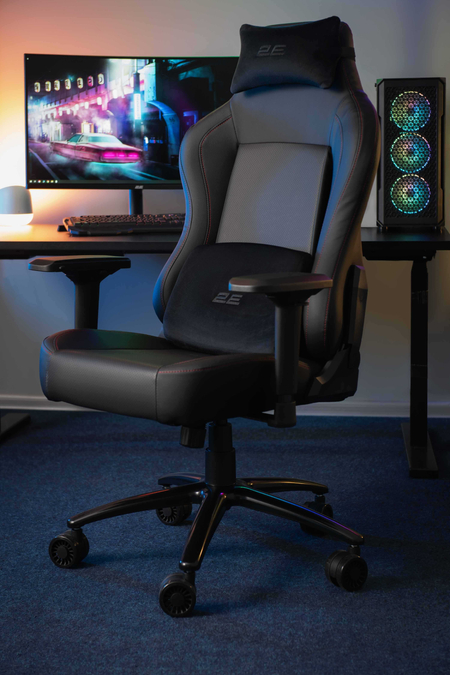 Игровое кресло 2E GAMING BASAN ll Black/Red  (2E-GC-BAS-BKRD)