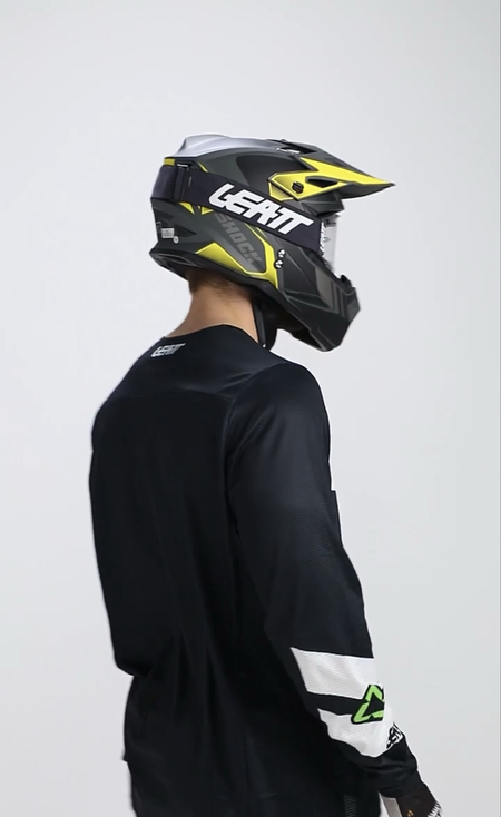 Мотошлем кроссовый SHOCK NEW MATT GREY/BLACK YELLOW размер L