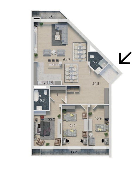 Аренда Жк. «Tiara Residence” 4 Комнатная Мирзо Улугбек