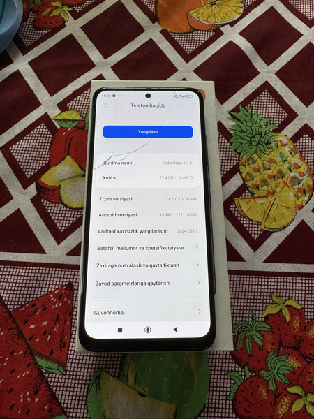 Redmi Note 11 6/128gb oynasi singan