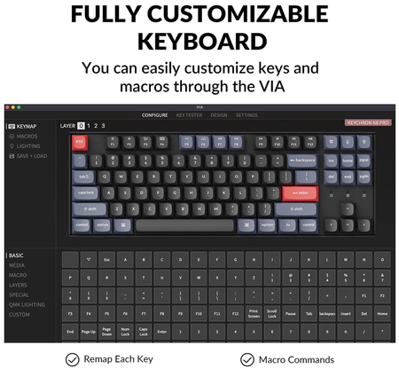 Keychron K8 pro механическая клавиатура(НОВАЯ ЗАПЕЧАТАННАЯ)