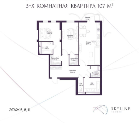SKYLINE  премиум класс Улица Нукусская

Плошадь: 107
Ремонт: Коробка
У