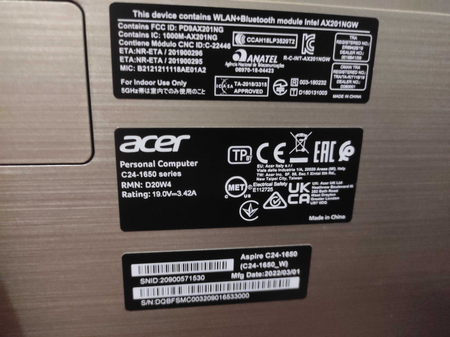 Monoblok acer c24-1650