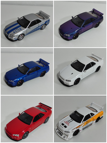 Nissan Skyline GT R34 1:24 металлическая масштабная модель - Доставка