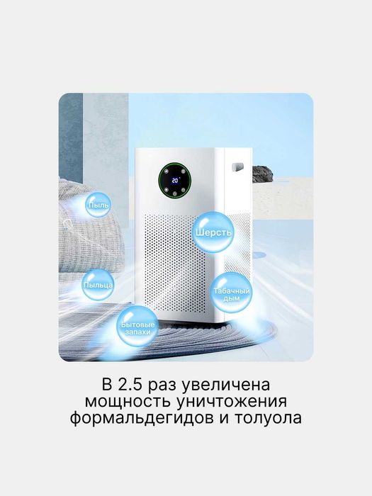 Очиститель воздуха для дома и квартиры, 40-80 м2, HEPA фильтр