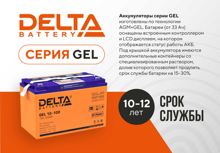 Аккумулятор гелевый Delta Gel 12V/150Ah