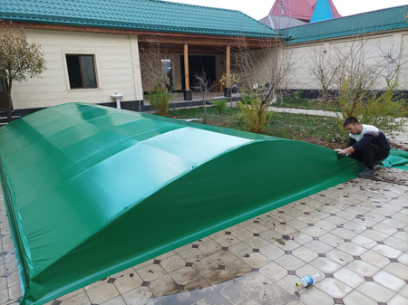 Банер установка бассейн навес установка