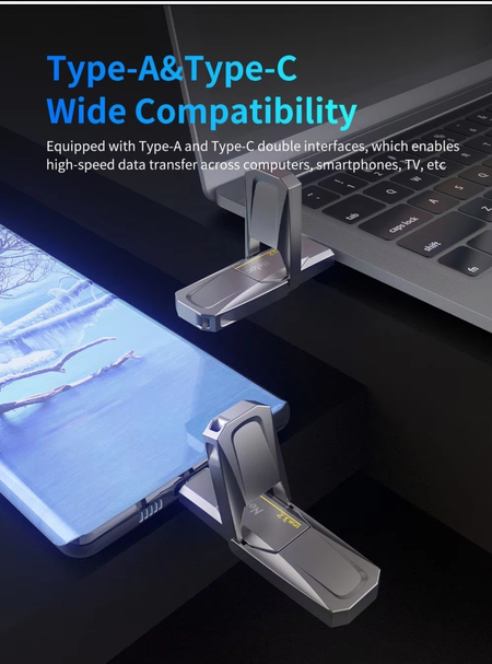 Usb+type C флеш накопитель 512 гб высокоскоростной скорость 550 мб/с