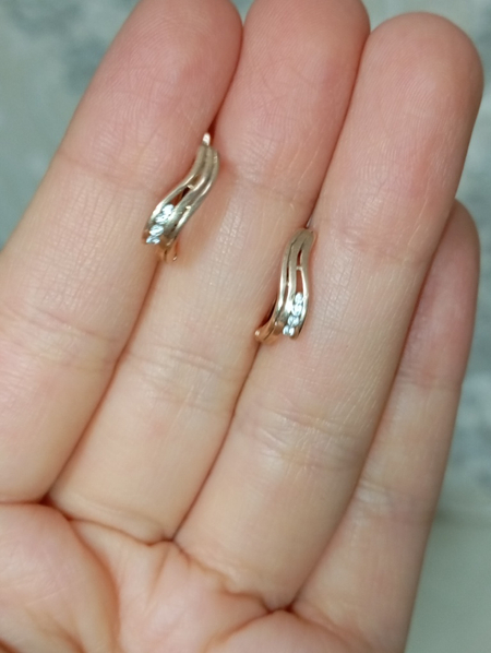 Серьги золотые 585 пробы золота.