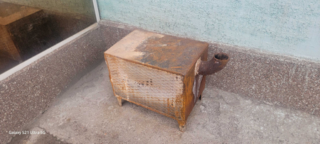 Ko'mir uchun pechka xolasela gaz gorelkaga
