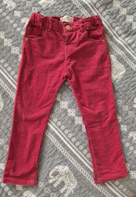 Штаны вельветовые Zara для девочек красные