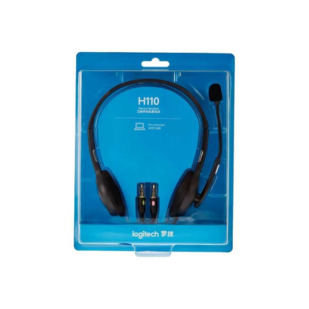 Наушник Logitech / H110 / Проводные / Черный / Mini jack 3.5 mm