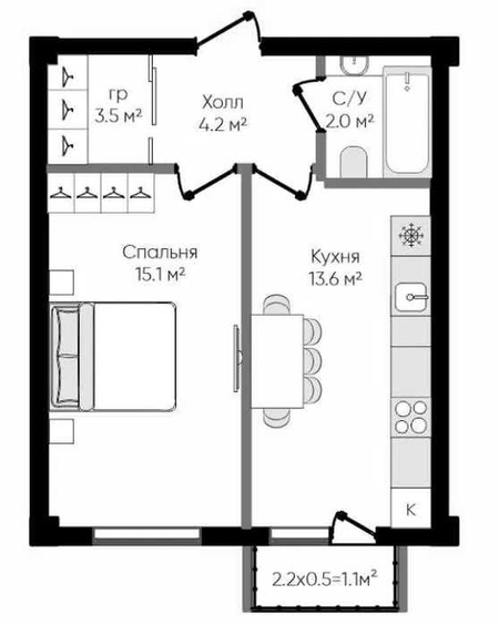 Продается 1х комнатная в Новостройке Куйлюк  (157966)