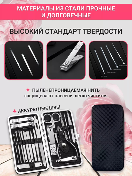 Маникюрный набор 19в1 для маникюра и педикюра