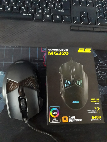 Oʻ yin uchun 2E GAMING MG320 RGB USB kabeli mishka sotiladi srochna