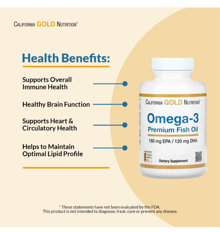 California Gold Nutrition Omega-3 Premium fish oil 100 fish gelatin