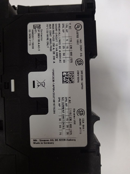 Электромагнитный пускатель SIEMENS 80А, 3RT2038-1AP00