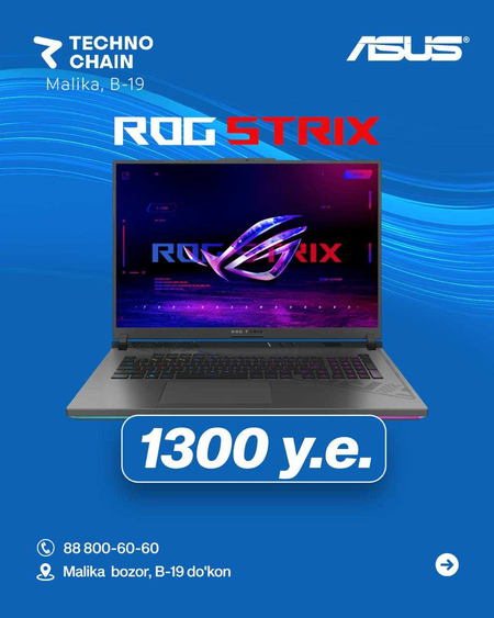 Игровой/O\\\'yinbop noutbuk-Asus ROG Strix G18/Dostavka&Dasturlash BEPUL