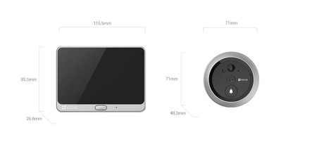 Беспроводной Wi-Fi видеоглазок EZVIZ DP2 1080p 2 Мп (2 мм)