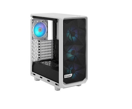 ^ Корпус  Fractal Design Meshify 2 Compact RGB - White TG Clear Tint