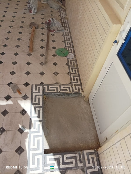 Burchatka kafel beton stayashka ishlari