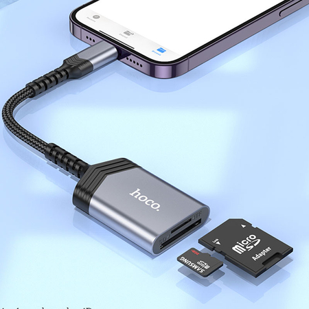 Картридер hoco UA25 для устройств с разъёмом Lightning на SD/MicroSD
